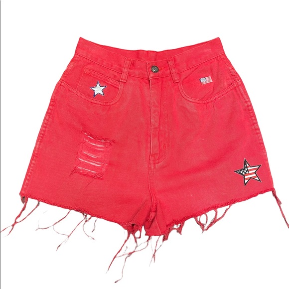 Rio | Shorts | Rare Vintage Reworked Red High Waisted Shorts | Poshmark